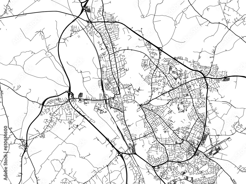 A vector road map of the city of Oxford in the United Kingdom on a ...