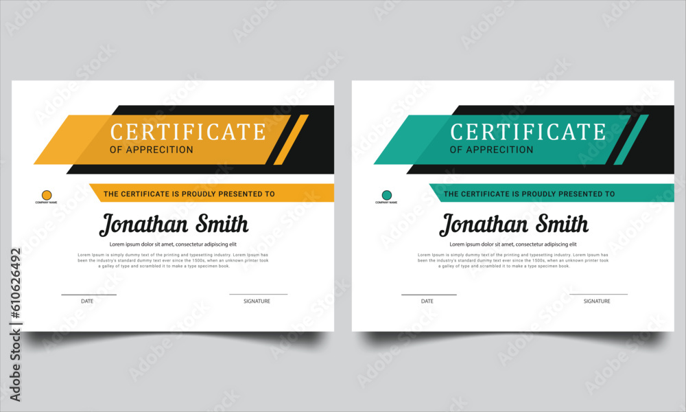 Certificate template. Diploma of modern design or gift certificate ...