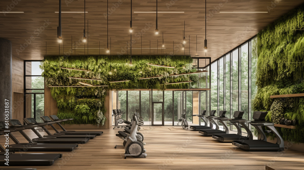A nature-inspired gym design that integrates living green walls ...
