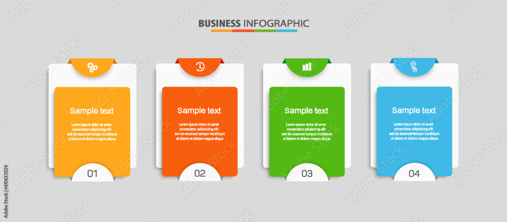 Infographic template with 4 options, workflow, process chart. Can be ...
