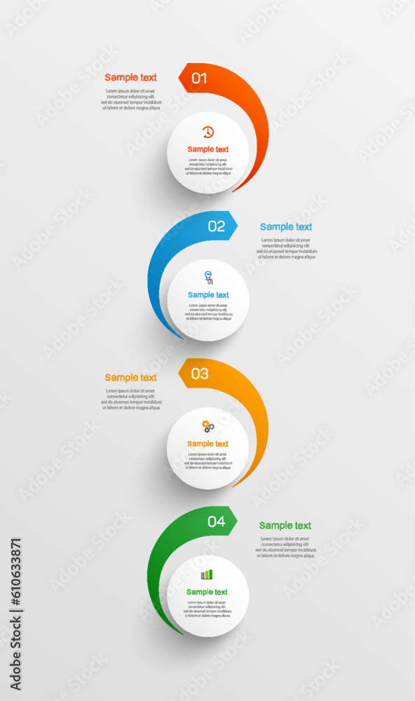 Infographic template with 4 options, workflow, process chart. Can be ...