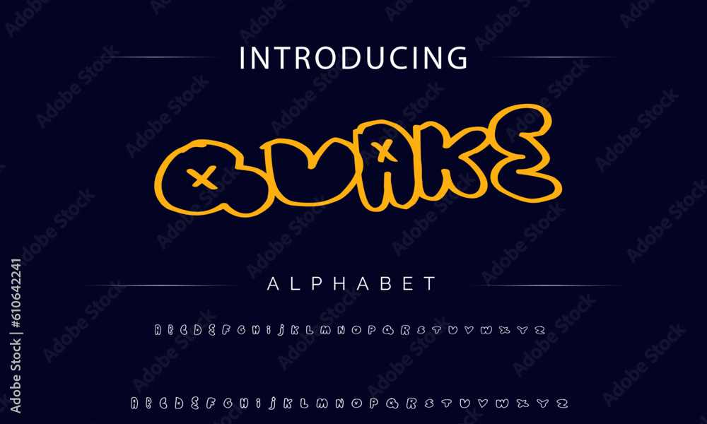 Quake comics alphabet font. Typography comic logo or movie fonts ...