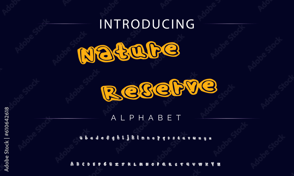 Vecteur Stock Nature Reserve comics alphabet font. Typography comic ...