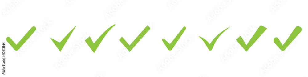 Check mark icons set. Check marks symbol collection. Simple check mark. Quality sign icon ...