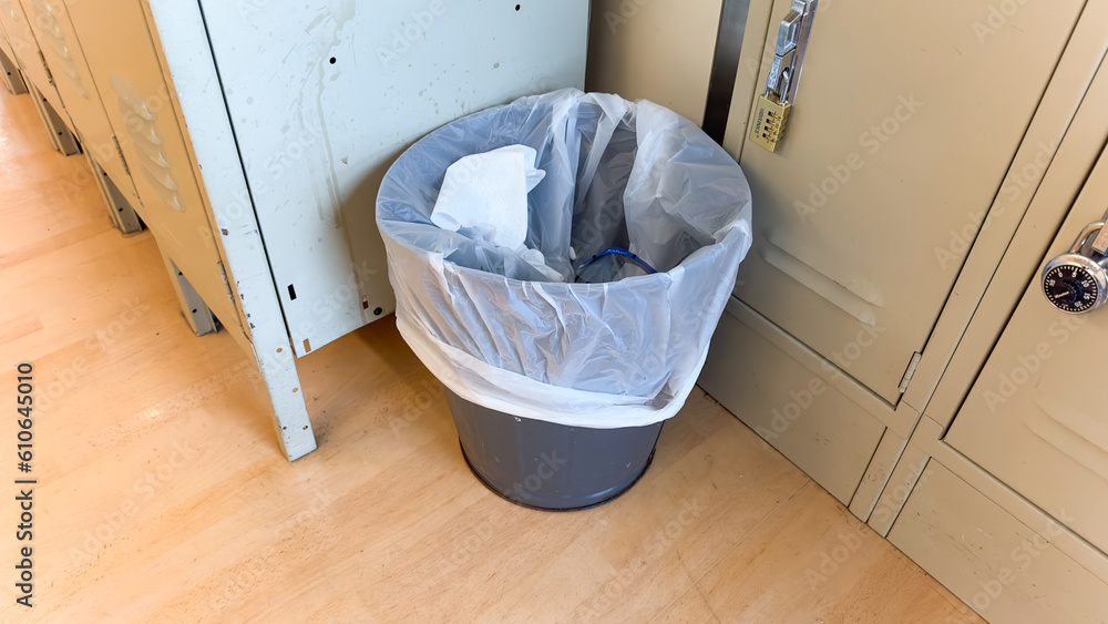 Trashcans symbolize waste management, cleanliness, responsible disposal ...