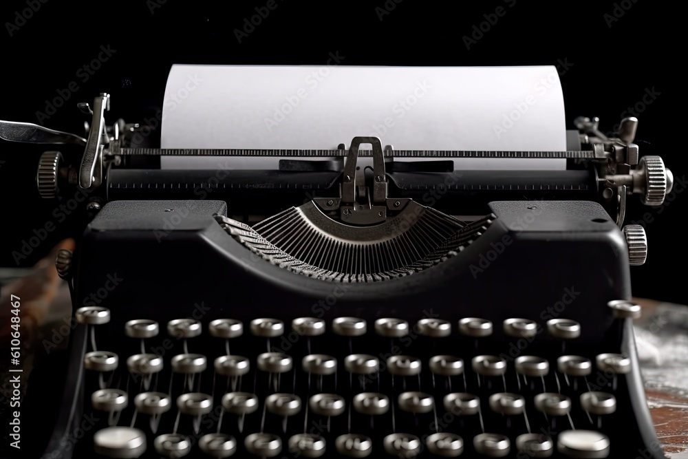 typewriter with paper sheet. Space for your text. Generative ai Stock ...