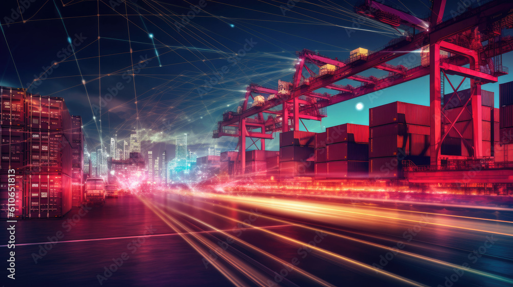 Transportation and logistic network, business logistic import export ...