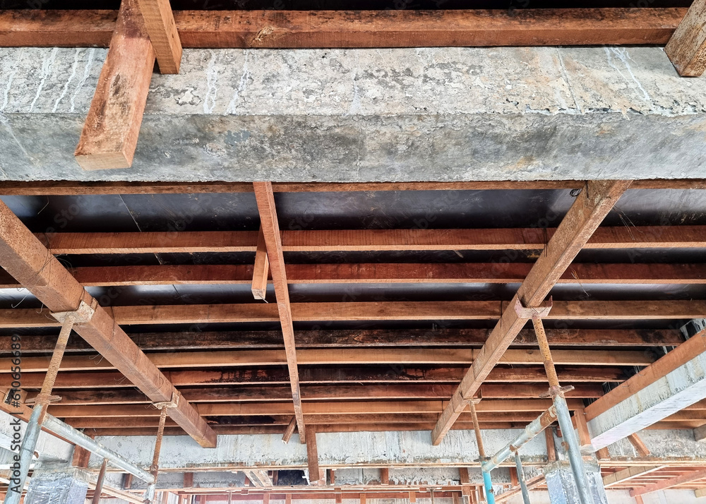 Civil work, first-floor slab formwork for control building of the ...