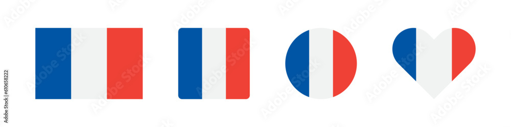 France flag icon. French banner signs. National symbol. Paris symbols ...