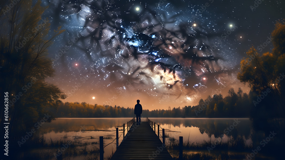 the mesmerizing beauty of a starry night sky, with countless twinkling ...