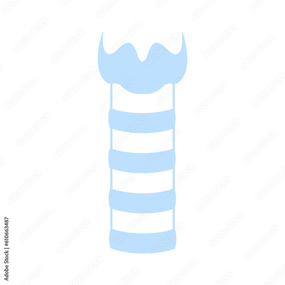 Human trachea icon. Tracheal tube anatomy and function. Tracheitis and ...