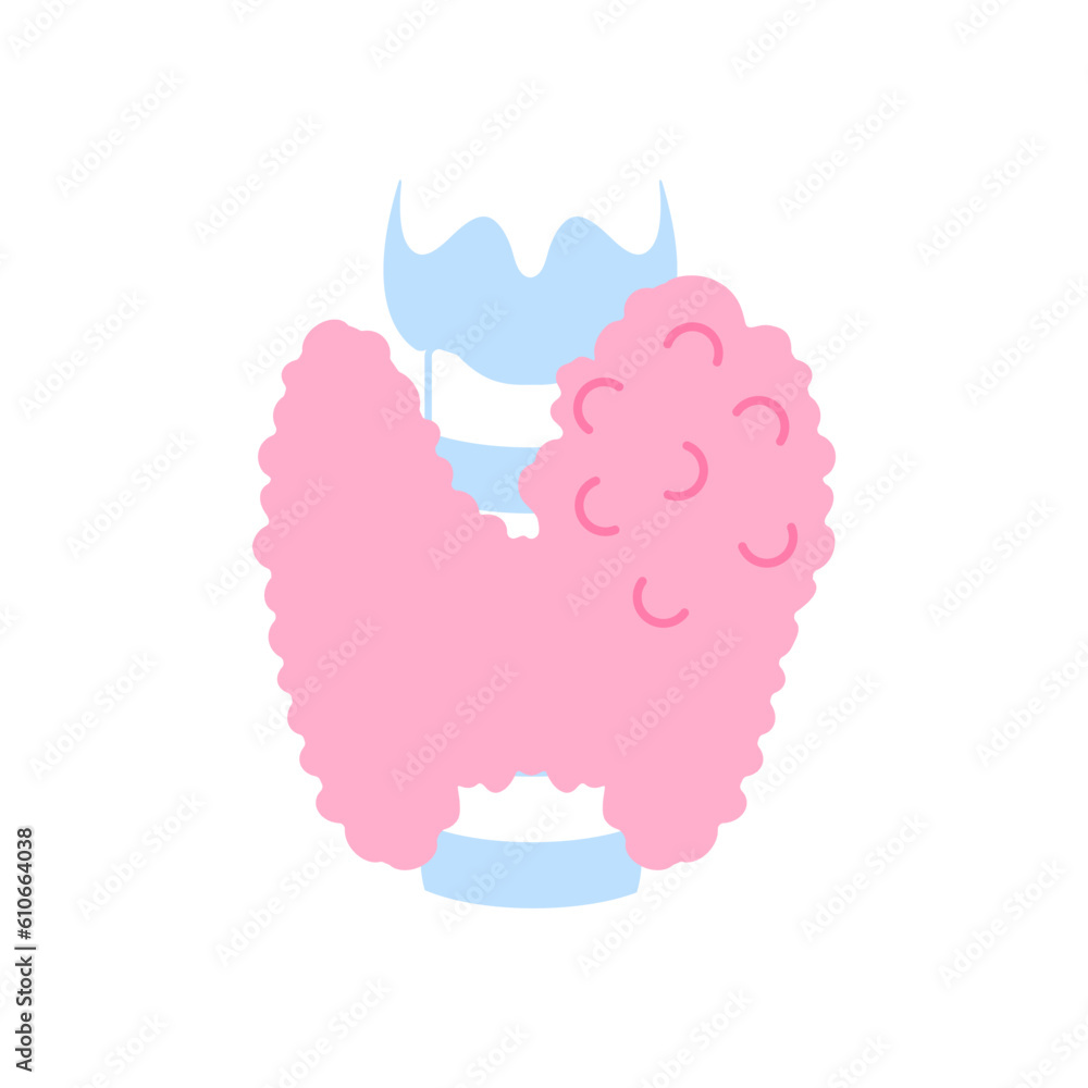 Enlarged thyroid gland lobes icon. Thyroid hormones function disorder ...