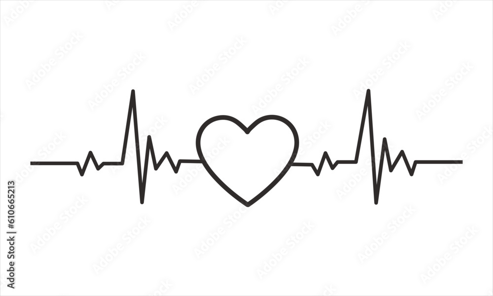 Love Heartbeat SVG Stock Vector | Adobe Stock