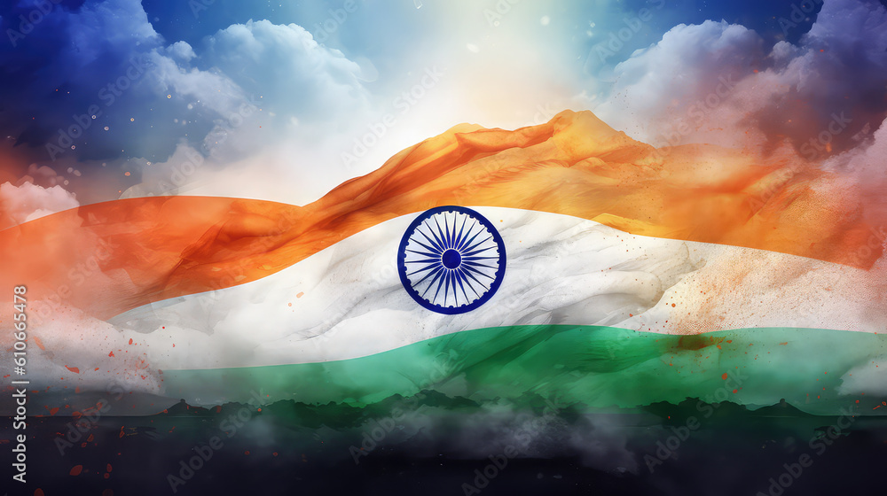 Indian flag artistic illustration Independence day Stock Illustration ...