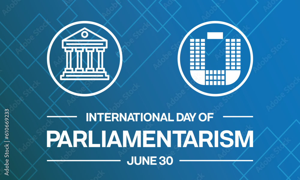 International Day of Parliamentarism design background. It features a ...