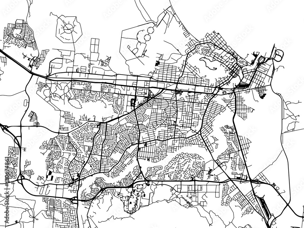 Vector road map of the city of Townsville in the Australia on a white ...
