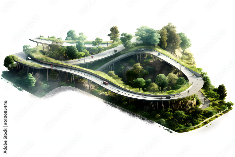 Urban project planning. Green sustainable design, creating eco friendly ...