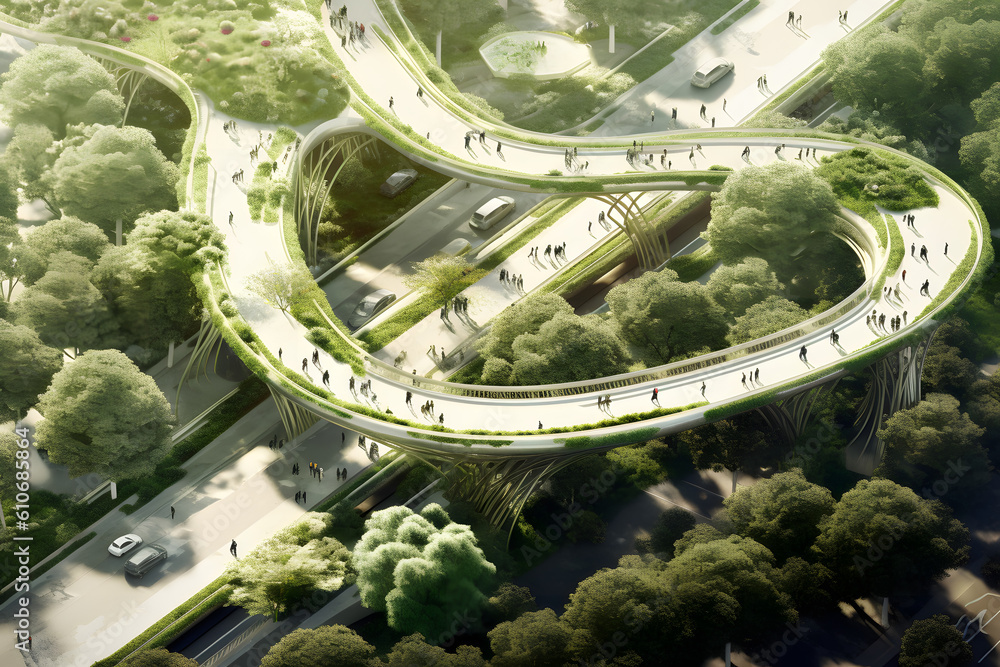 Urban project planning. Green sustainable design, creating eco friendly ...