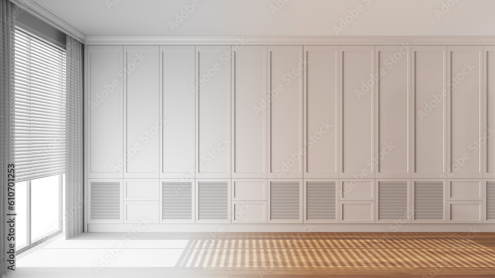 Architect interior designer concept: hand-drawn draft unfinished ...