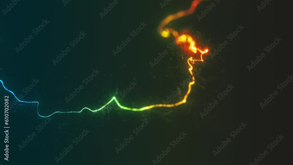 Stockvideo 3d Glowing Distorted Light String/ 4k animation of an ...
