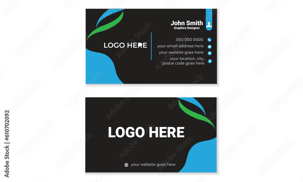 Business Card Template Stock Vector | Adobe Stock