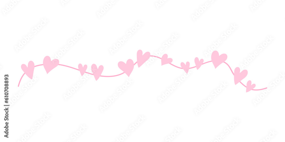 Decorative border element, cute hand drawn divider. For design or decor ...