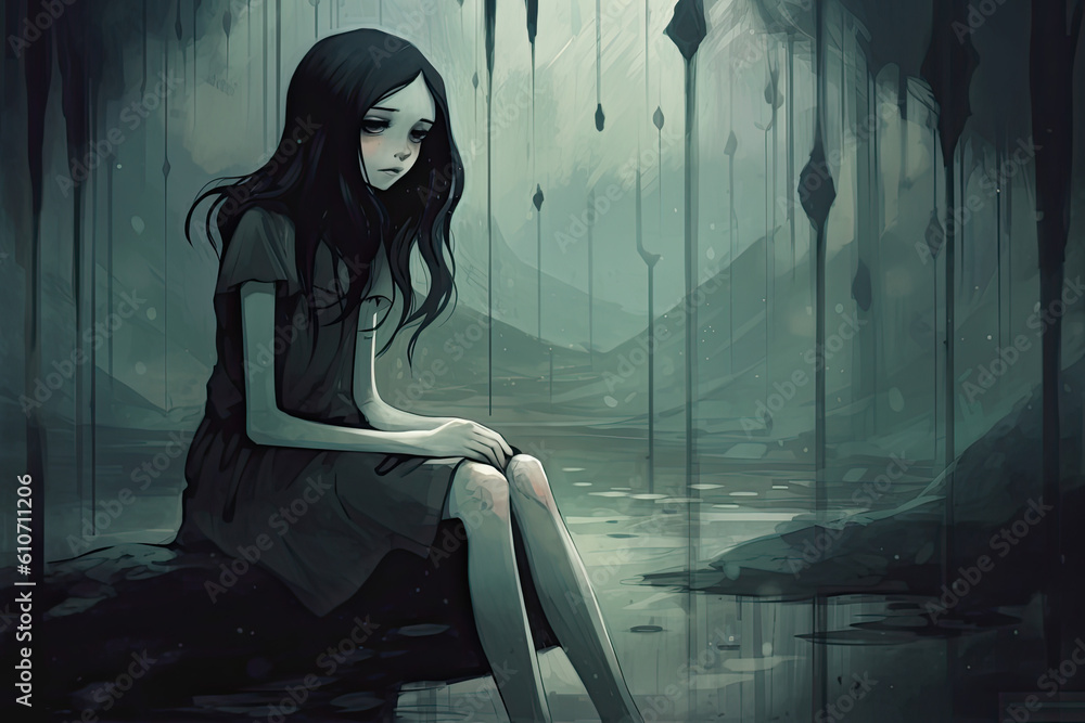 Depression and anxiety, abstract art, paintings, AI created images ...