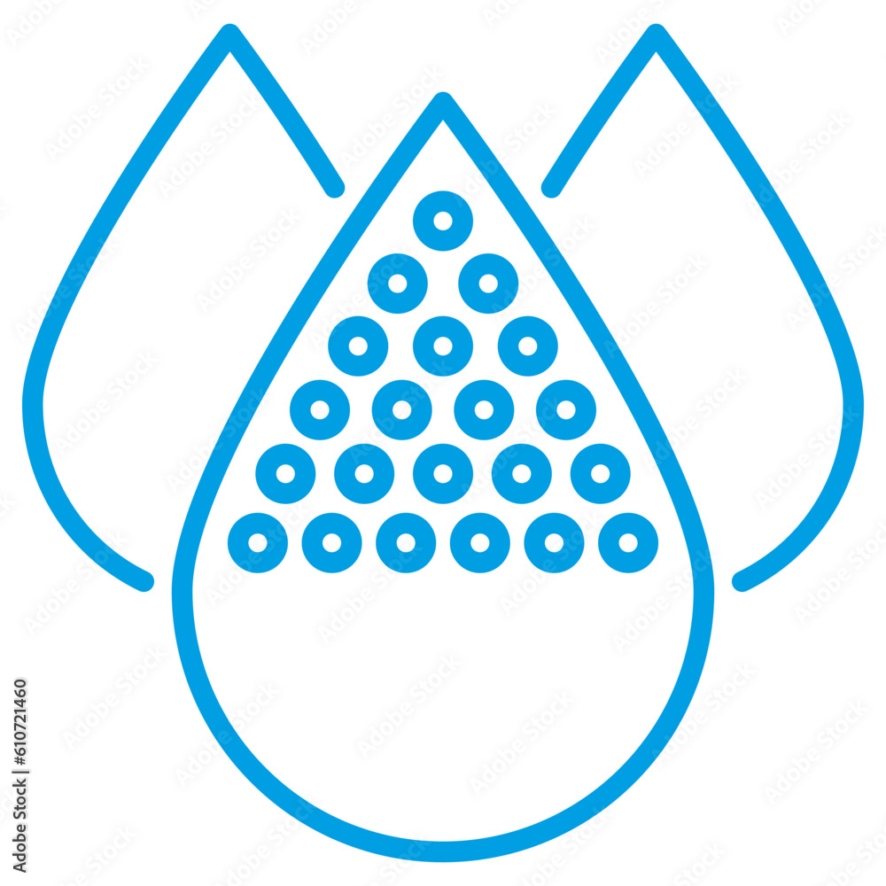 Water Salinity icon for measuring water quality. Simple vector blue ...