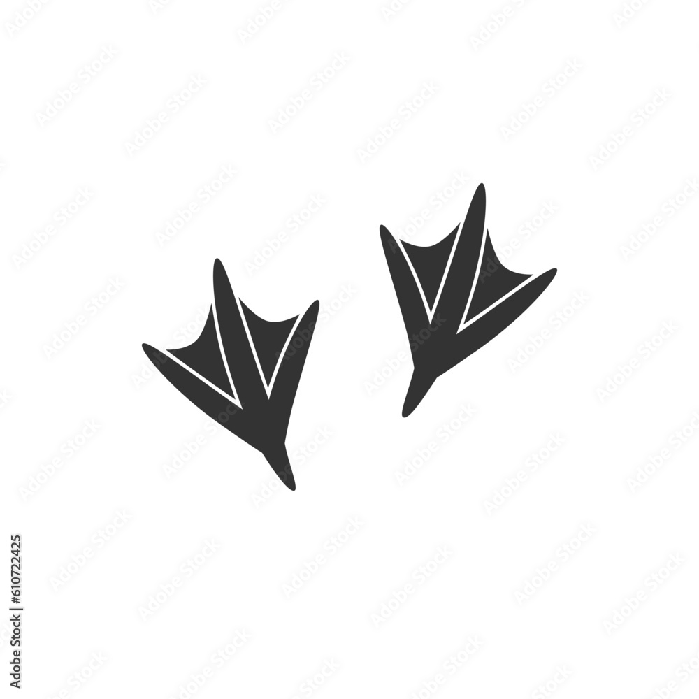 Animal Footprint, Duck Paw, Goose Trace. Flat Vector Icon illustration ...