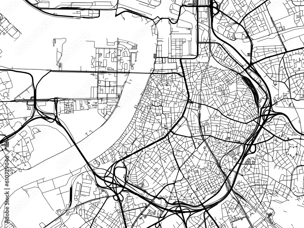 Vector road map of the city of Antwerpen in Belgium on a white ...