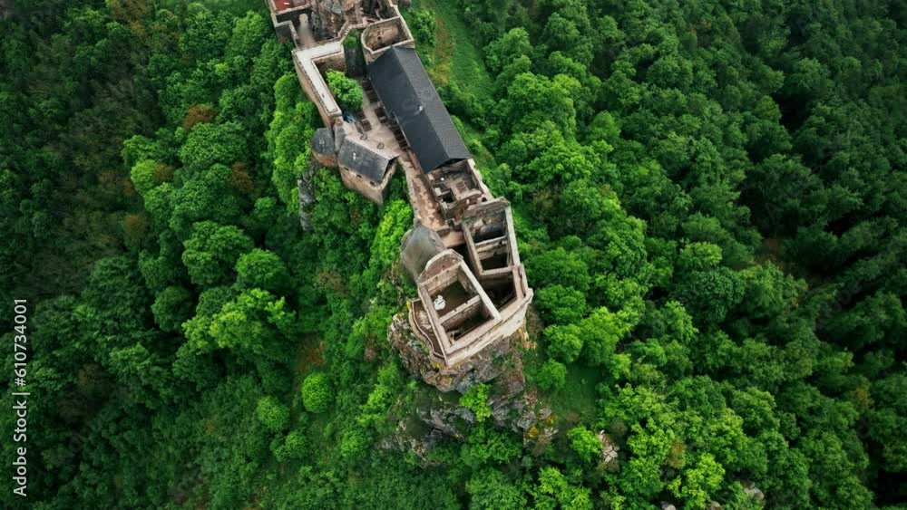 Aerial view of Aggstein Castle - Austria Aggstein sits high above the ...