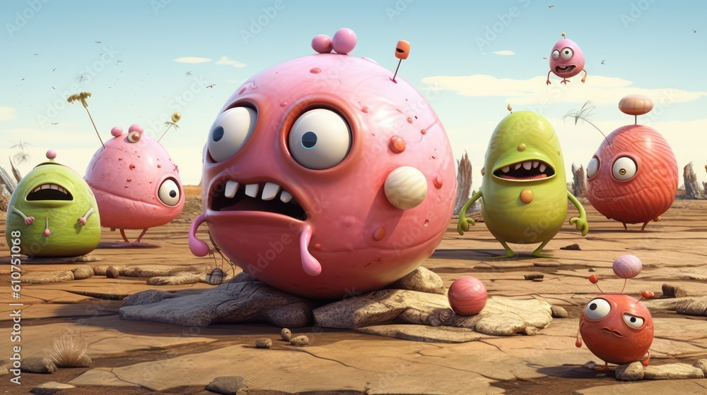 Generating AI illustration of a weird and horrible monster, Cartoon ...