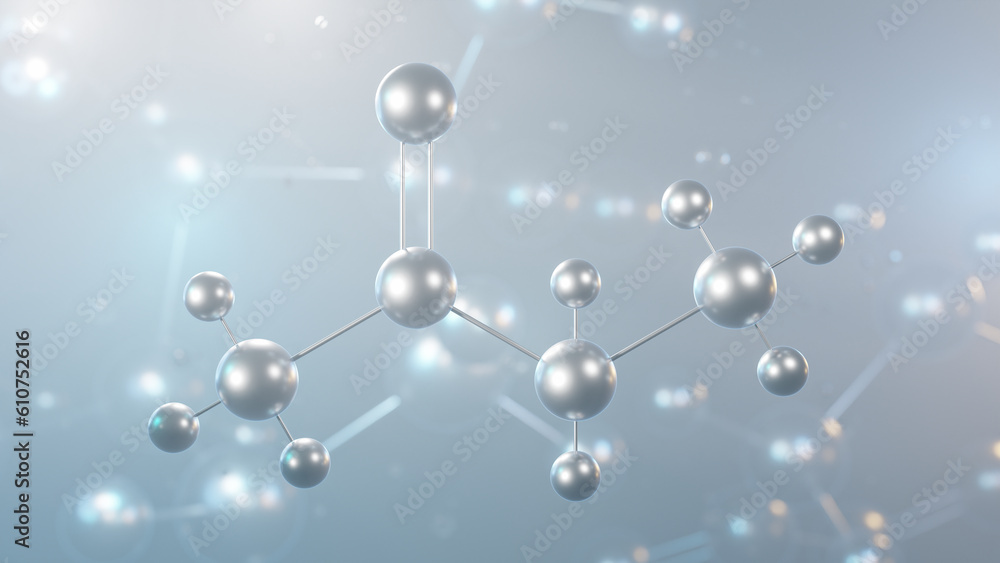 butanone molecular structure, 3d model molecule, methyl ethyl ketone ...