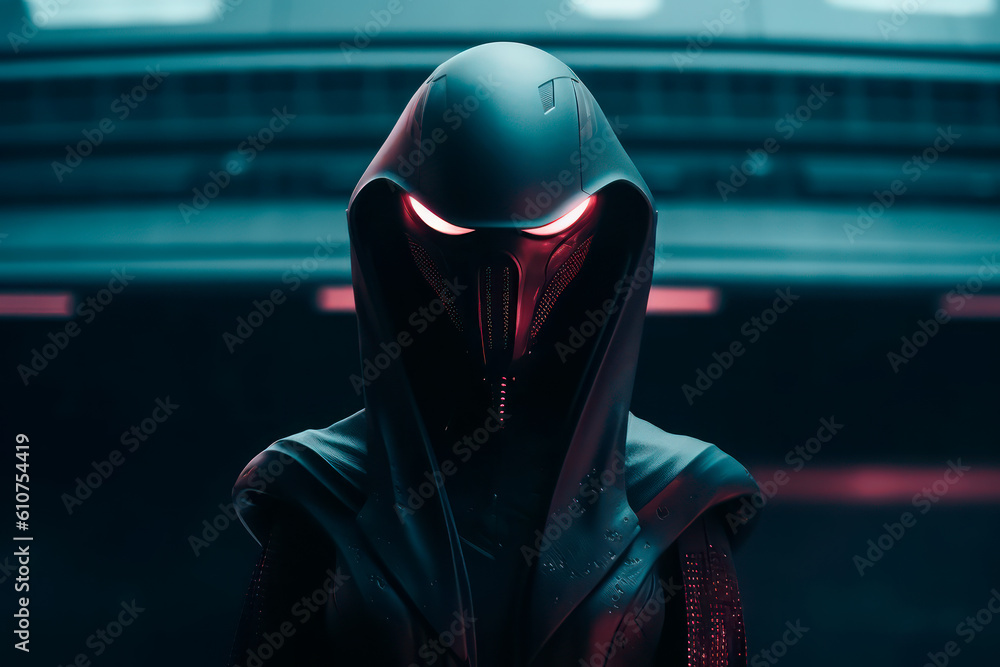 Alien commander in a futuristic spaceship. Generative AI Stock ...