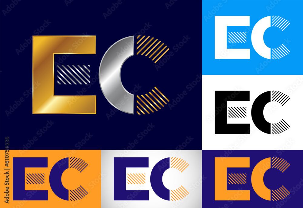 Vetor de Initial Letter E C Logo Design Vector Template. Graphic ...