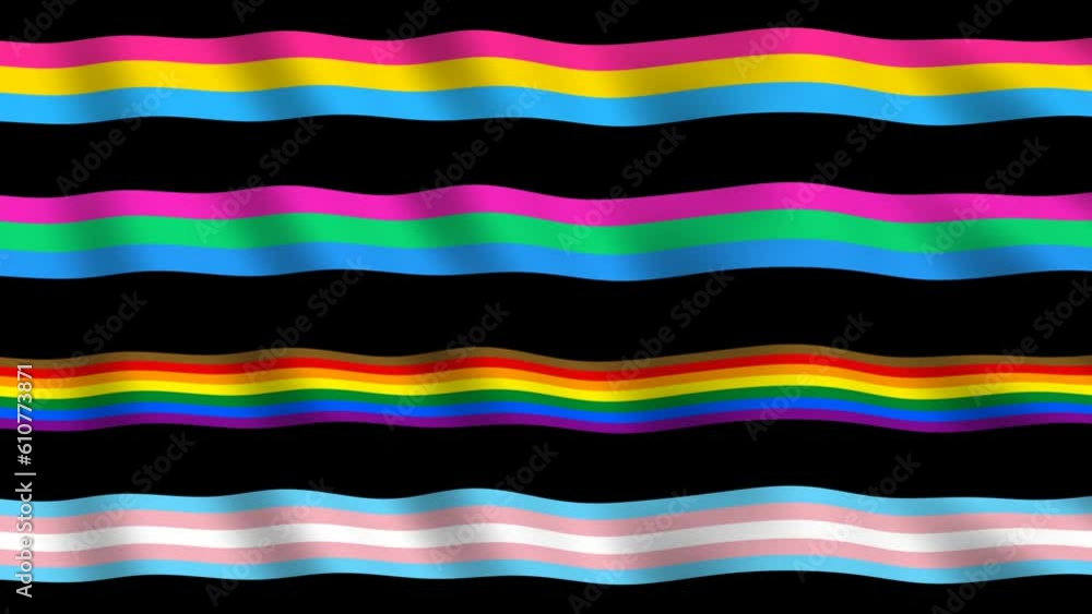 LGBTQIA+ Looping animated lower thirds set three Stock Video | Adobe Stock