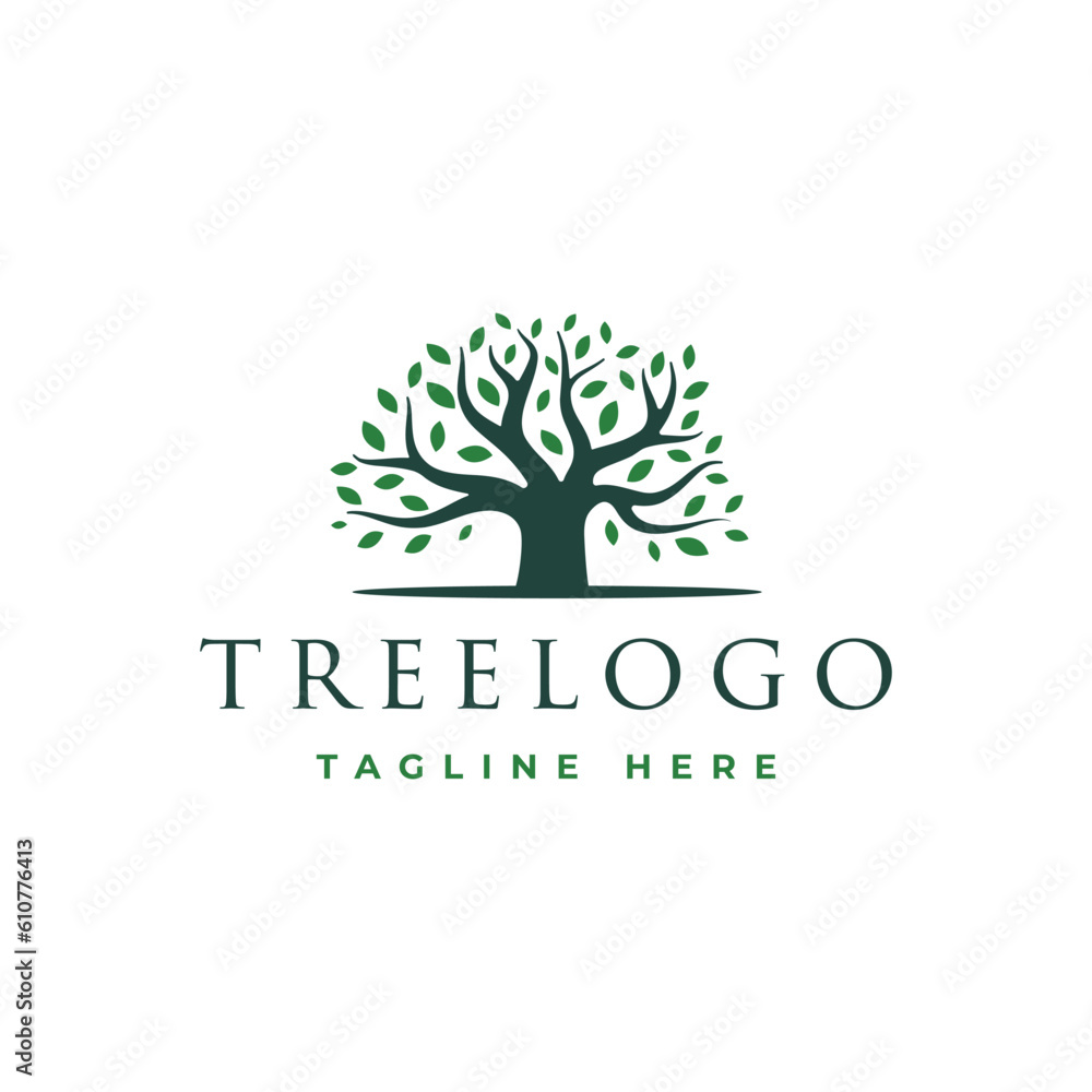 Tree and roots logo design vector isolated, abstract tree logo design ...