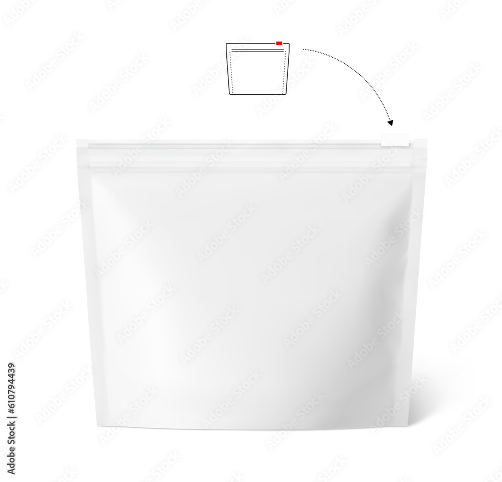 Realistic blank stand up pouch bag mockup. Vector illustration isolated ...