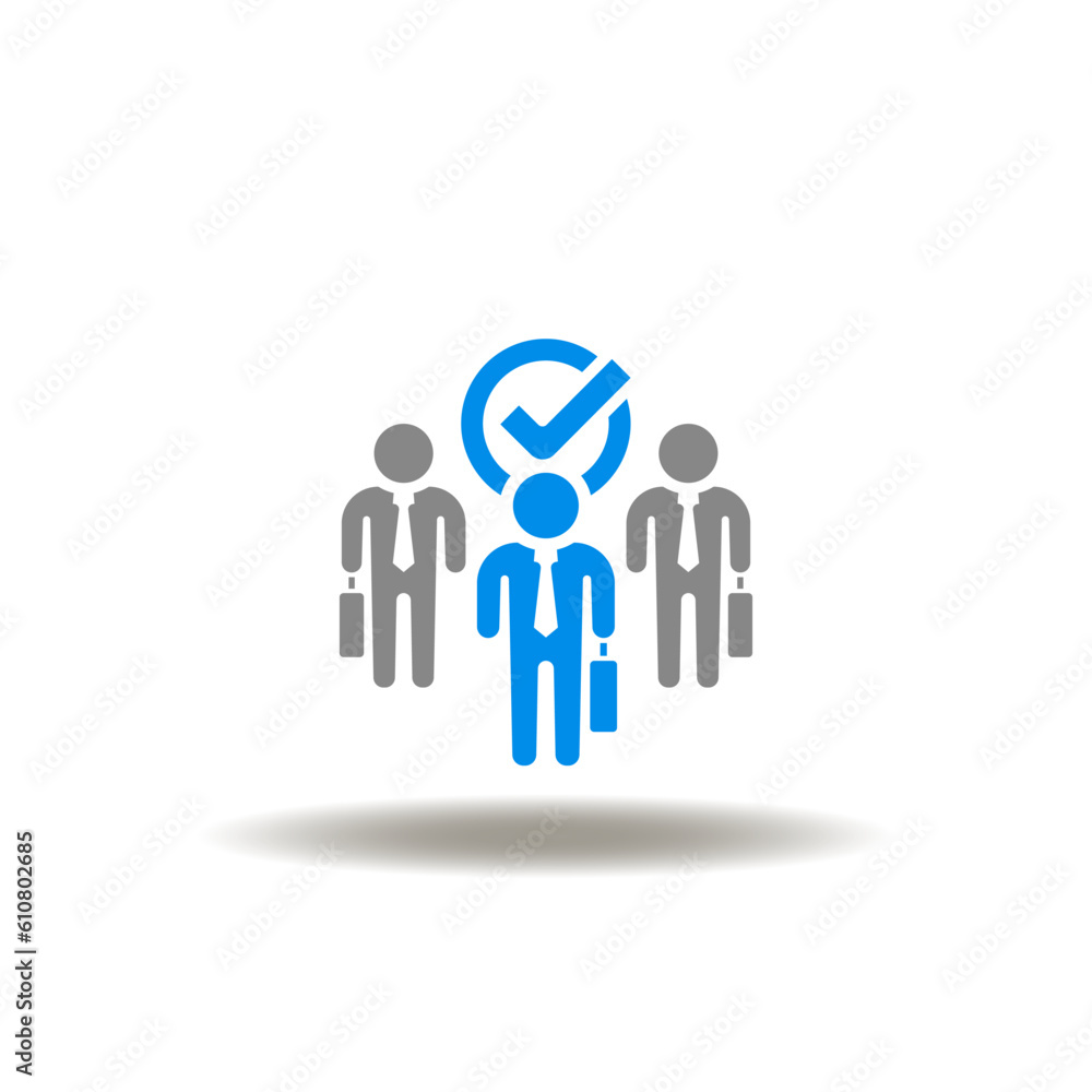 Vector illustration of business team or partners group with check mark ...
