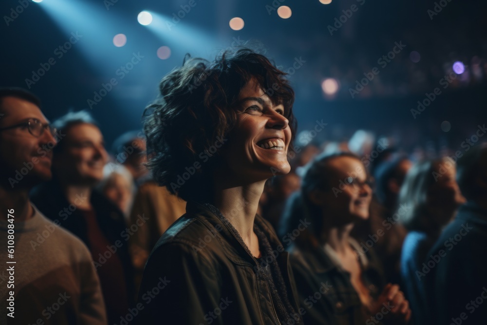 Medium shot portrait photography of a pleased woman in her 40s that is ...