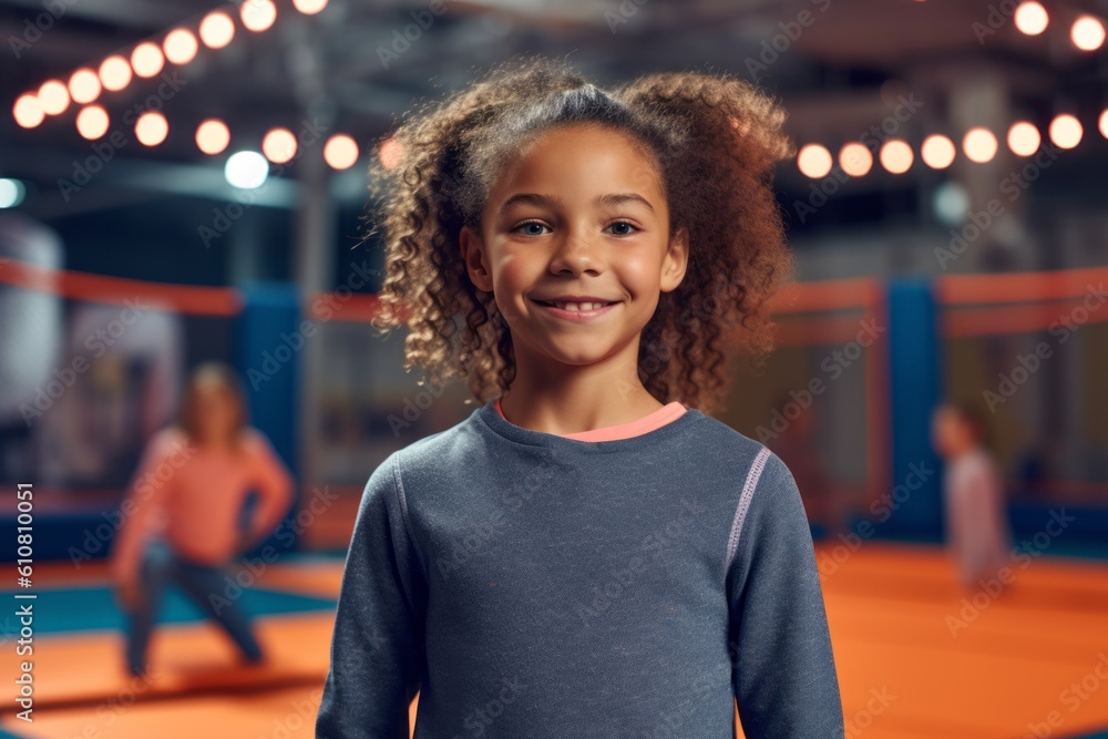 Medium shot portrait photography of a pleased child female that is ...