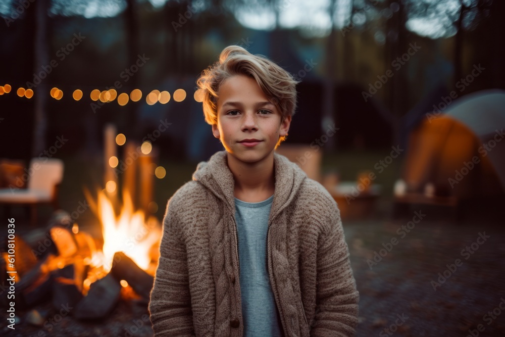 Medium shot portrait photography of a pleased child male that is ...