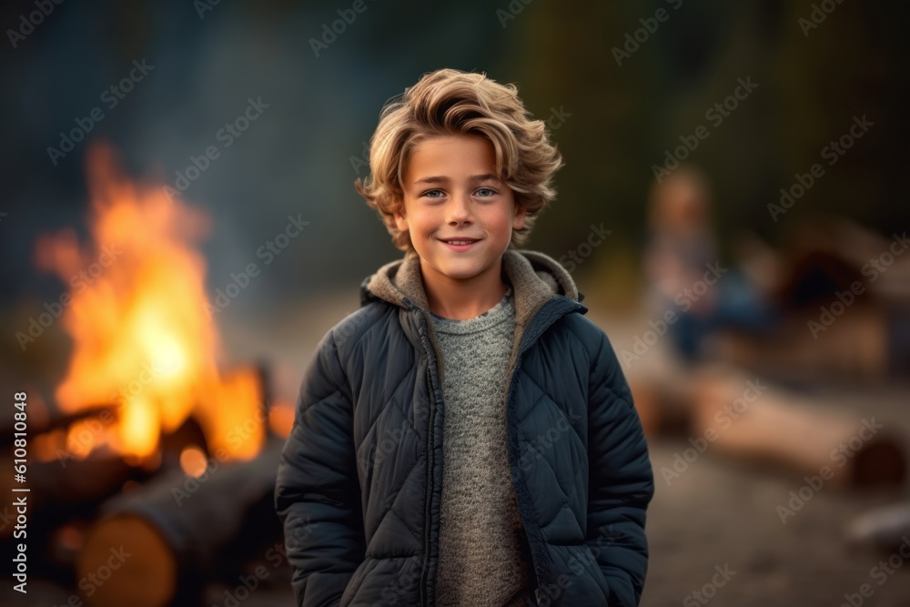 Medium shot portrait photography of a pleased child male that is ...