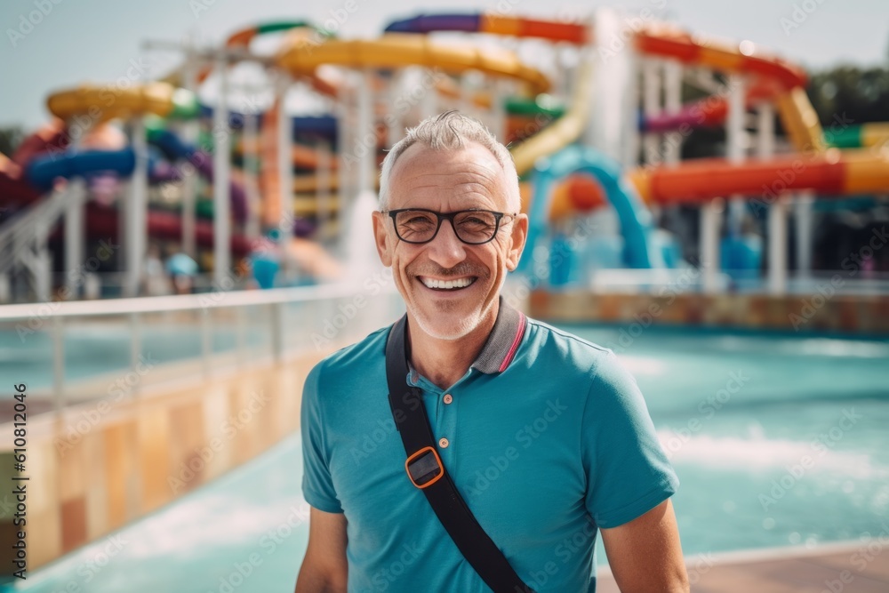 Medium shot portrait photography of a grinning man in his 50s that is ...