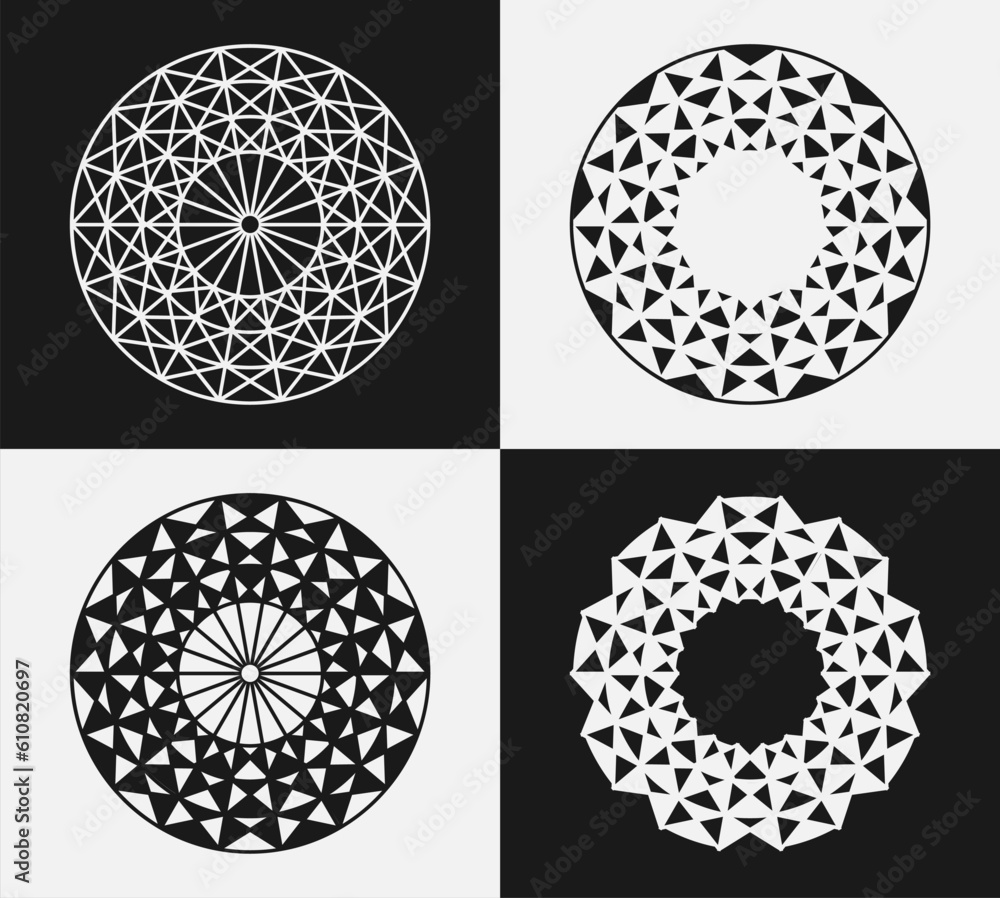 SET of 4 round geometric shapes. The collection is inspired on ...