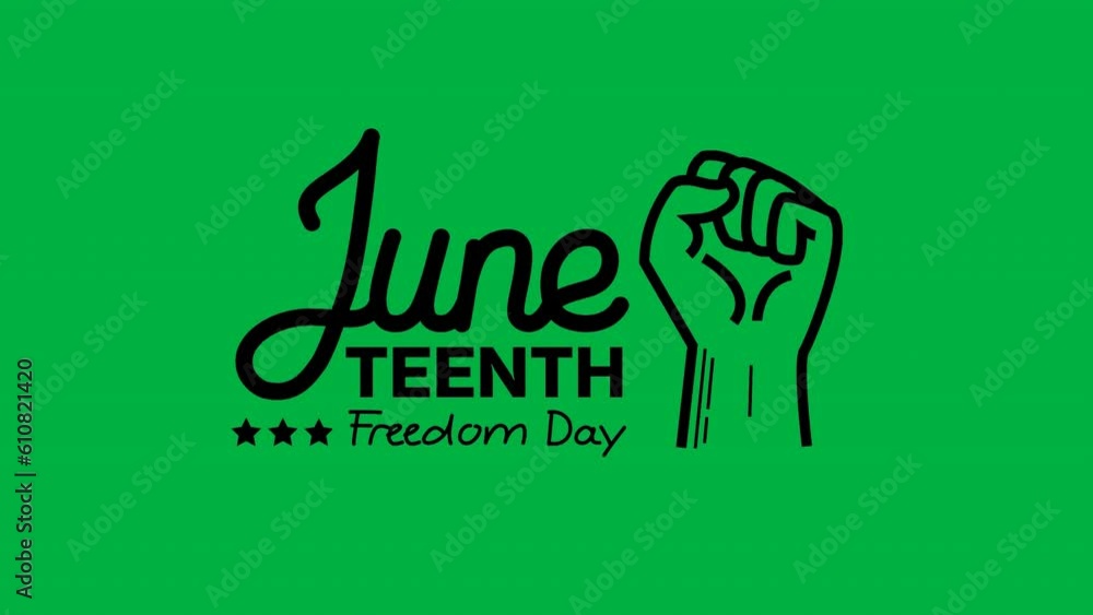 Juneteenth Freedom Day green screen. June 19. Juneteenth Lettering ...