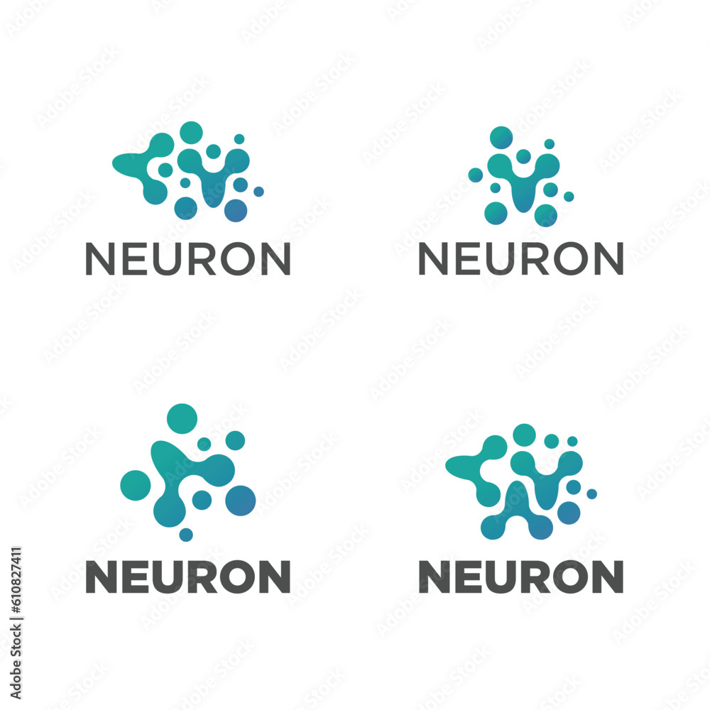 neuron brain logo icon with clean background Stock Vector | Adobe Stock