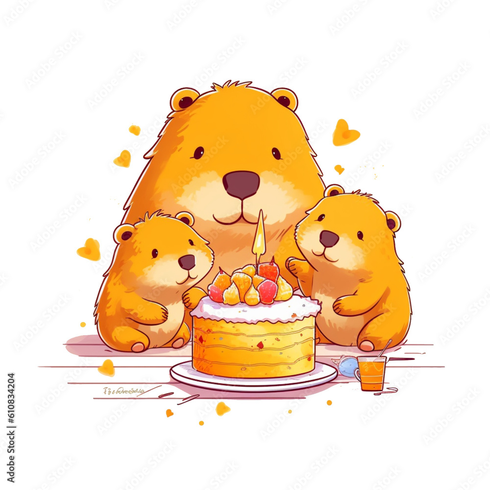 Cute Capybara with oranges : SVG Vector Illustration by AI Technology ...