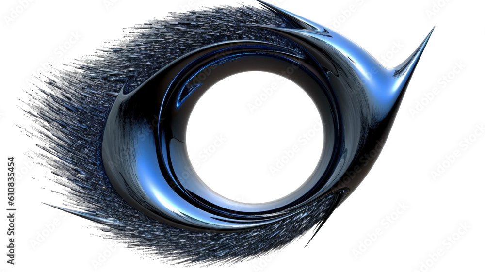 black hole event horizon in silver and indigo abstract colorful shape ...