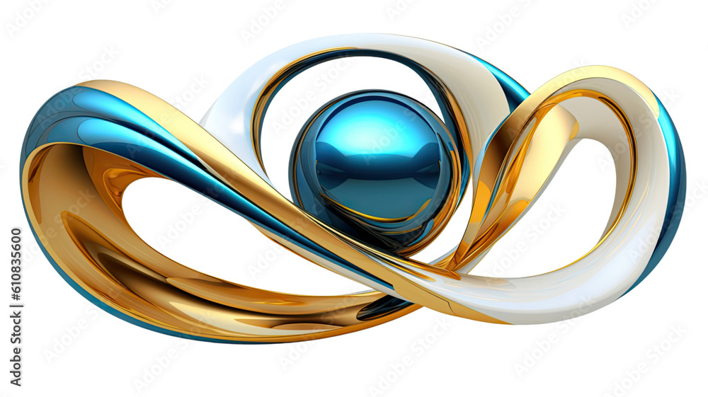 multiverse in blue and gold abstract colorful shape, 3d render style ...